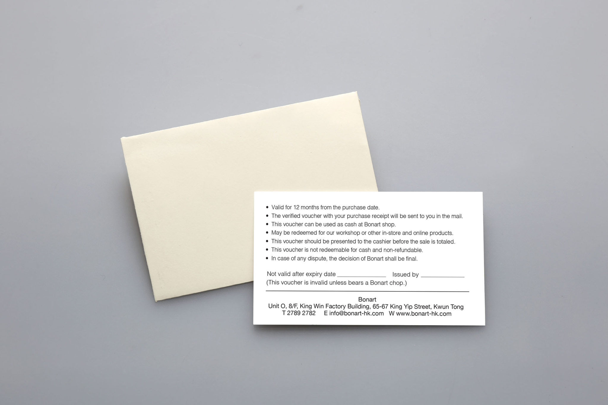 gift voucher back - Bonart Group